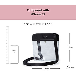 Baggallini womens Stadium Clear Pocket Crossbody, Charcoal, One Size