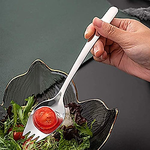 Sporks, 4-Pack 18/10 Spork Stainless Steel, Metal Spork for Everyday Household Use, 7.4-Inch Long Handle Dessert Spoons Ice Cream Spoons Salad Forks, Flatware Set Spork for Fruit Appetizer Dessert