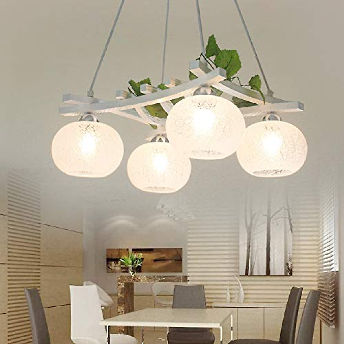 ANYE Milky White Crack Globe Glass Lamp Shade for Pendant Lights Chandelier and Other Compatible Lamps