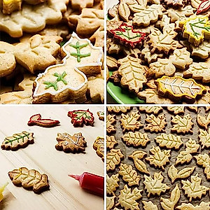 Joinor Cake Leaves Baking Pie Crust Cutters Set of 4 Random Color