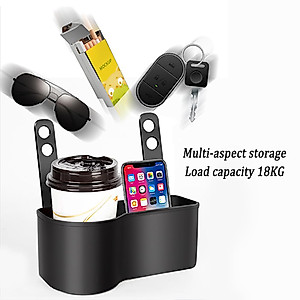 2 in 1 Car Seat Back Organizer with 3.2" Cup Holder,Multifunction Car Headrest Seat Back Organizer for Drink Food Tray,Universal Headrest Cup Holder for Most Cars Trucks SUVs