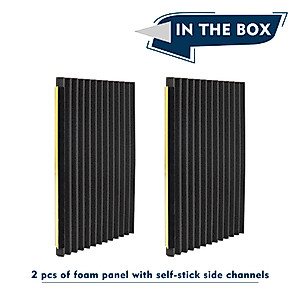Pearwow Window Air Conditioner Side Panels,Window AC Side Panel Foam Insualtion Kit,17in High x 9in Wide x 7/8in Thick,2 Pack,Black