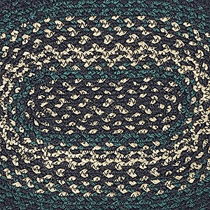 VHC Brands Pine Grove, Dining Table Placemat, Braided Jute, Oval, Green, 10x16