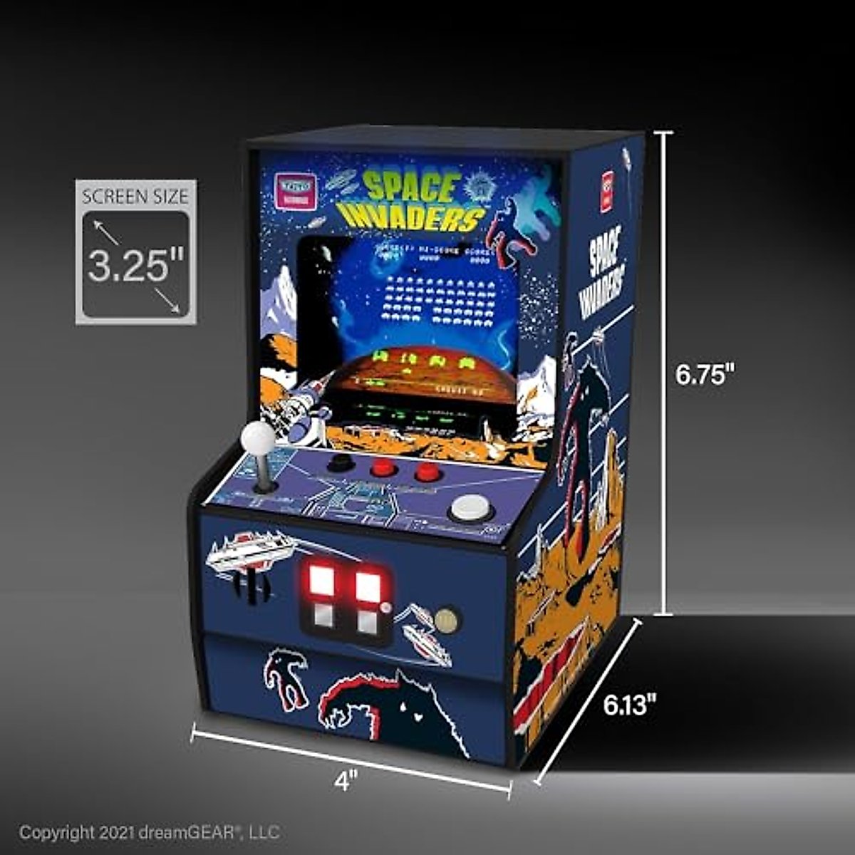 My Arcade Space Invaders Micro Player: Mini Arcade Machine Video Game, Fully Playable, 6.75" Collectible Premium Edition