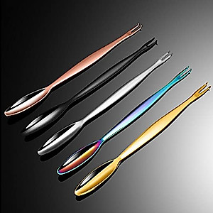 Stainless Steel Crab Fork Seafood Tools, 8 inch Lobster Crab Leg Picks Fruit Forks Seafood Picks for Party Travel(gold)
