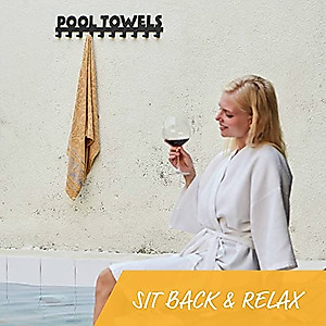 Star Splash Pool Towel Rack – Outdoor Towel Rack Holder & Swimming Pool Accessories, Pool Towel Hanger, Towel Drying Rack Pool Decor, Rust Proof Pool Signs and Decor Outdoor & Inside with 10 Hooks