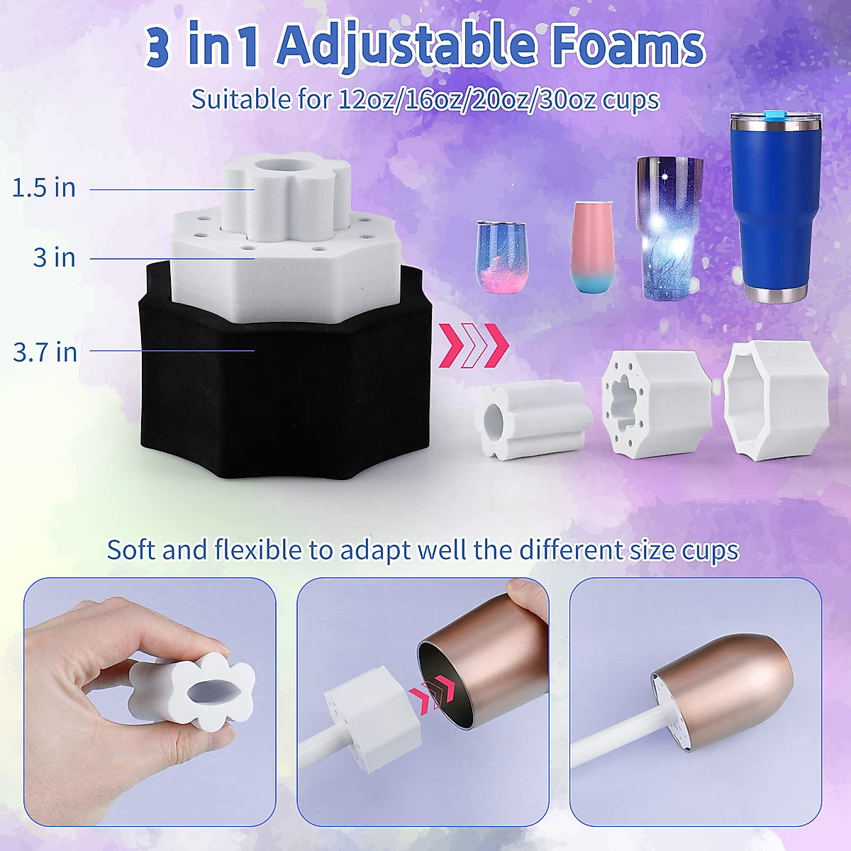 HXH Cup Turner Tumbler Cuptisserie Kit,Handheld Battery Epoxy Mixer,Cup Spinner for DIY Glitter Epoxy Crafts Tumblers