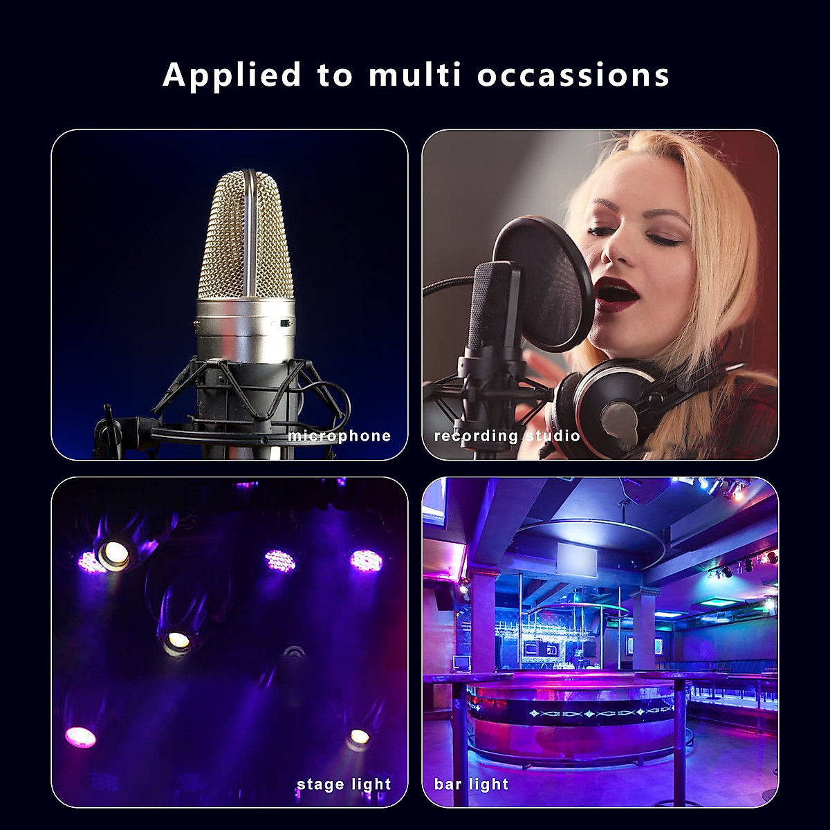 HOOH XLR Cables 25Fts 4 Pack XLR Cables, XLR Microphone Cable, 3-pin XLR Speaker Cable Male to Female Balanced Mic Cable