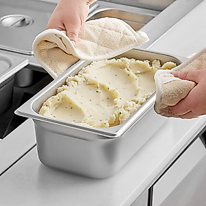 Soro Essentials- Third Size 4" Deep Stainless Steel Anti-Jamming Steam Table Pan 24 Gauge- Chafer Food Pan Stackable Anti-Jam Steam Pan for Hotel Restaurant Supplies Party Buffet Event Catering