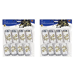 Beistle, Black/Gold Confetti Push Ups, 6.75"