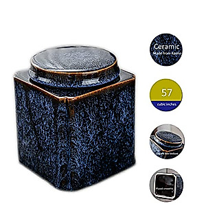 by Unbranded Keepsake Urns Ashes Ceramics, Small Urns For Human Ashes,  Cremation Urns for Ashes Unique Handmade Products and Ashes Urn, Display Burial at Home or Office Decor (Blue)