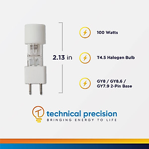 Technical Precision 24V 100W Halogen Lamp Overhead Surgical Light Bulb Replacement for DKK H24100 G8 Bulb Clear - 1 Pack