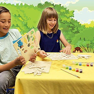 Allessimo - Create + Paint Flamingo 3D Puzzles for Kids, Girls and Boys Ages 7 8 9 10 11 12 Year Old. Includes Wooden Model Kit, Brush and Paint Supplies. Stem Gift for Kids and Teenage Art Projects