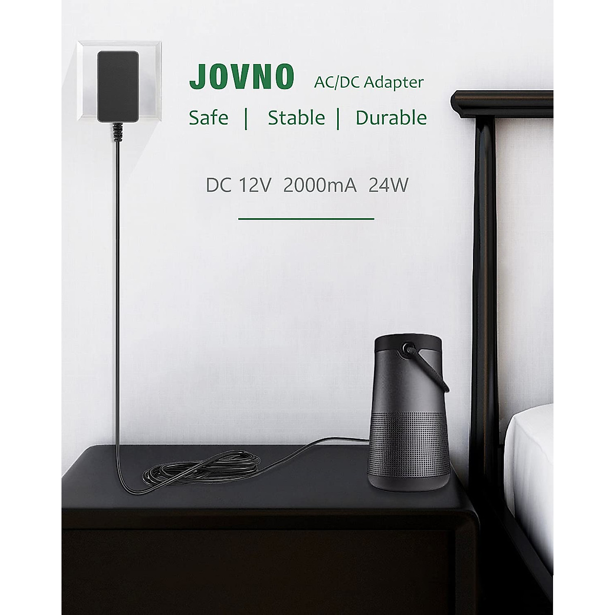 JOVNO 12V 2A 24W Multi Tips(10pcs) Switching Power Adapter, 100-240V AC to DC 12V Power Supply RGB LEDs Driver with 5.5x2.1mm 4.0x1.7mm 3.5x1.35mm for LED Strip Light Camera Router LCD Monitor DC Pump