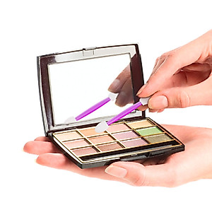 Cuttte 60PCS Disposable Dual Sides Eye Shadow Sponge Applicators, 3 Colors Eyeshadow Brushes Makeup Applicator (Pink, Purple, Blue)