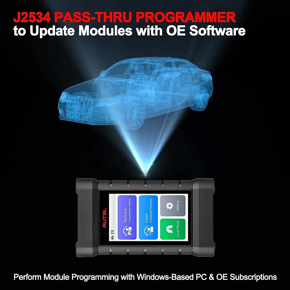 Autel MaxiFlash XLink 2024 Expert-Driven Remote Diagnostic Tool, J2534 Pass-Thru Programmer, Enhanced VCI, Supports DoIP/CAN/CAN FD/D-PDU/J2534/RP1210, Work with PC/Autel MS909 MS919 Ultra/Smart Phone