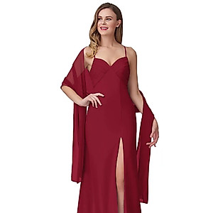 Juweniz Women's Chiffon Shawls Wraps Scarves for Bridesmaid Wedding Evening Prom Party Special Occasion Dresses Sage 90" x 20"