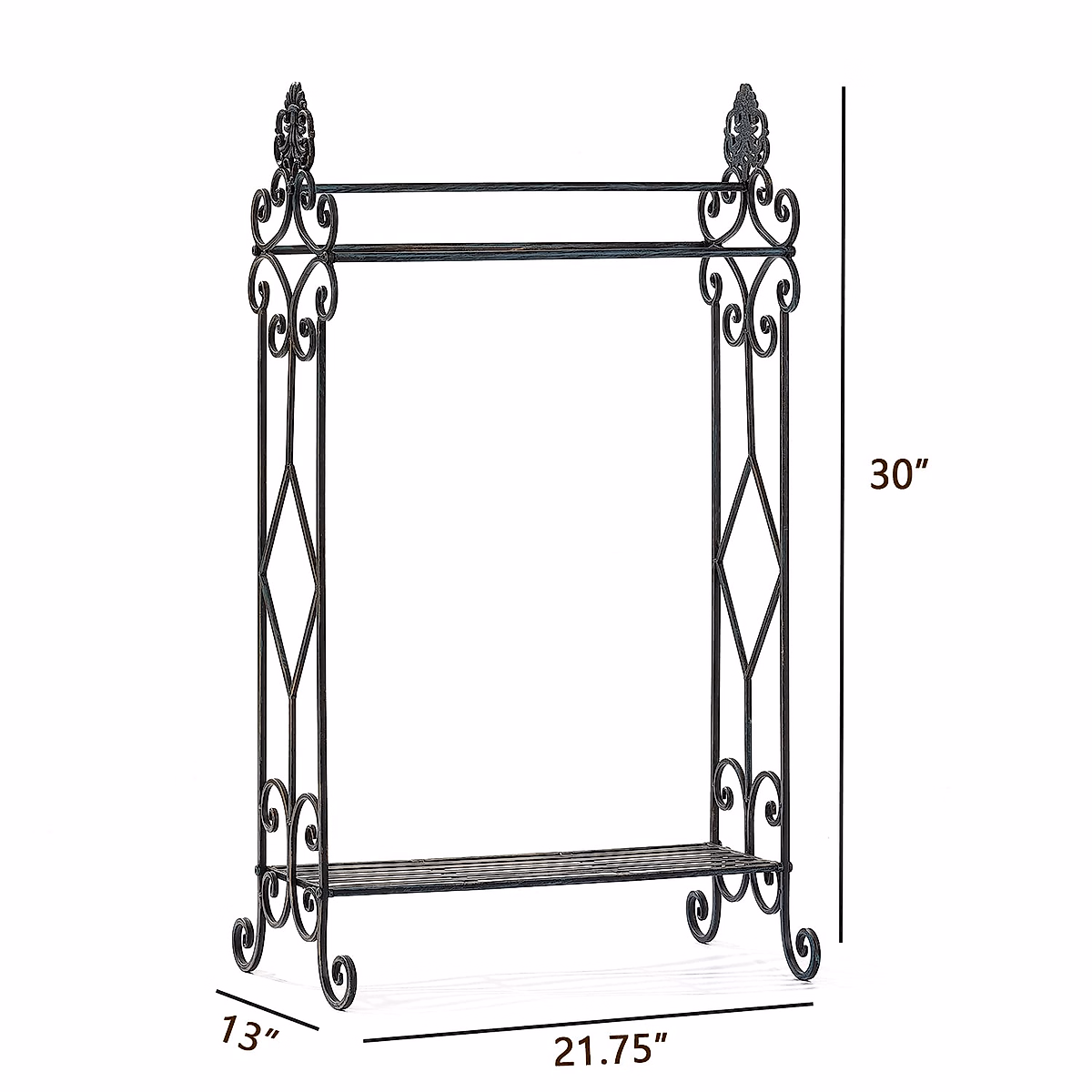 Standing Towel Rack for Bathroom,3-Tier Floor Freestanding Towel Racks with Storage Shelf,Antique Towel Holder Stand-21.75”×13”×38”