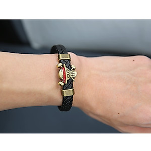 Aufruh One Piece Bracelet Pirate Wristband Anime Bracelets Accessories Anime Fan Bangles Jewelry Cosplay Prop Accessories Anime Bracelet Cuff Bangle Wrist Belt Jewelry Gift