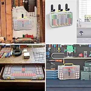 Large Capacity 269 Battery Organizer Storage Case with Tester, Double-Side Battery Holder Container for AA AAA AAAA C D 9V Lithium 3V CR123 CR2032 CR1632 18650 Batteries(Box Only) (Grey)