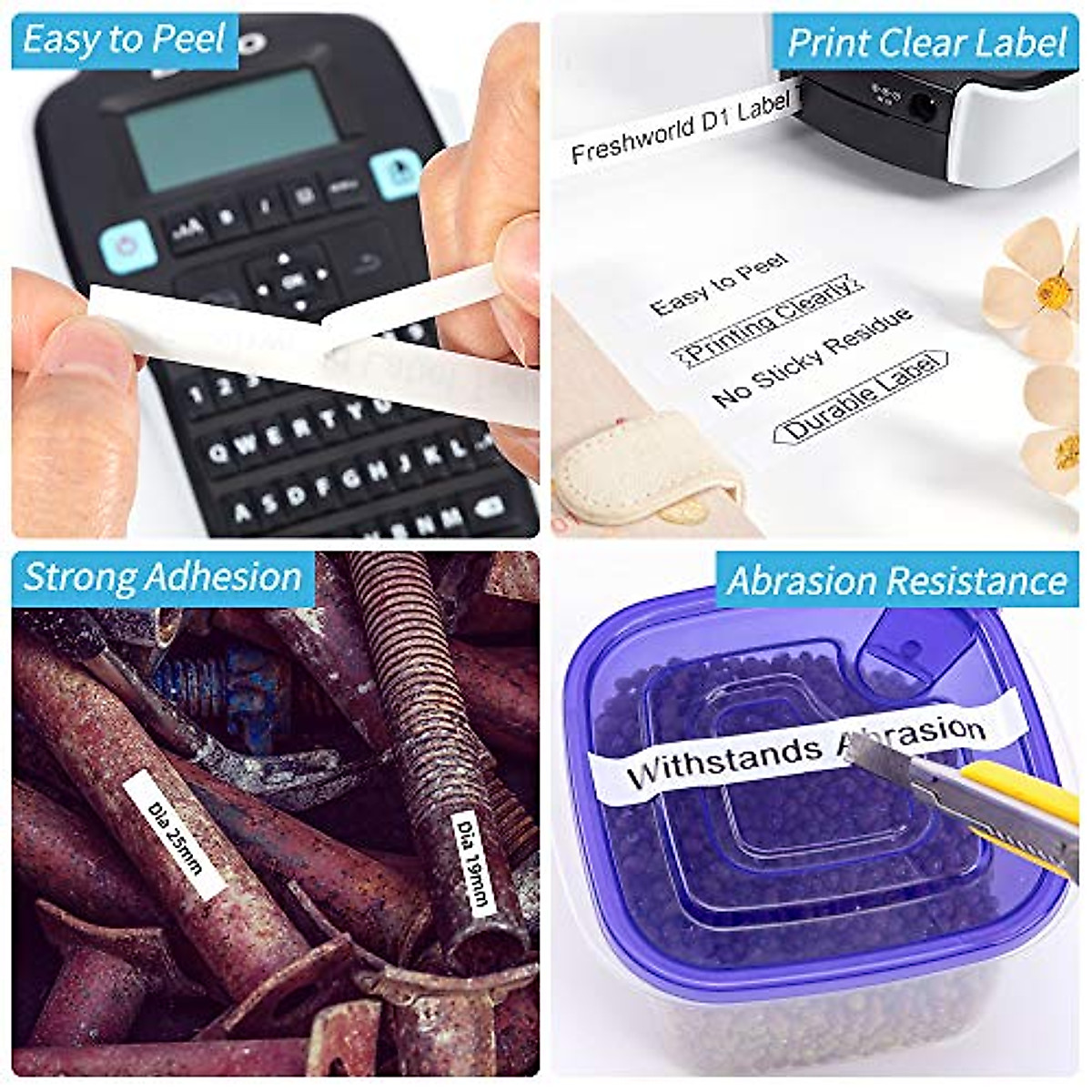 3-Pack Label Maker Tape Compatible DYMO D1 Label Tape 45013 S0720530 Replace for DYMO D1 A45013 Refills, Black on White, 1/2 Inch x 23Ft, for DYMO LabelManager 160 420P 210D 280 360D PnP Label Maker