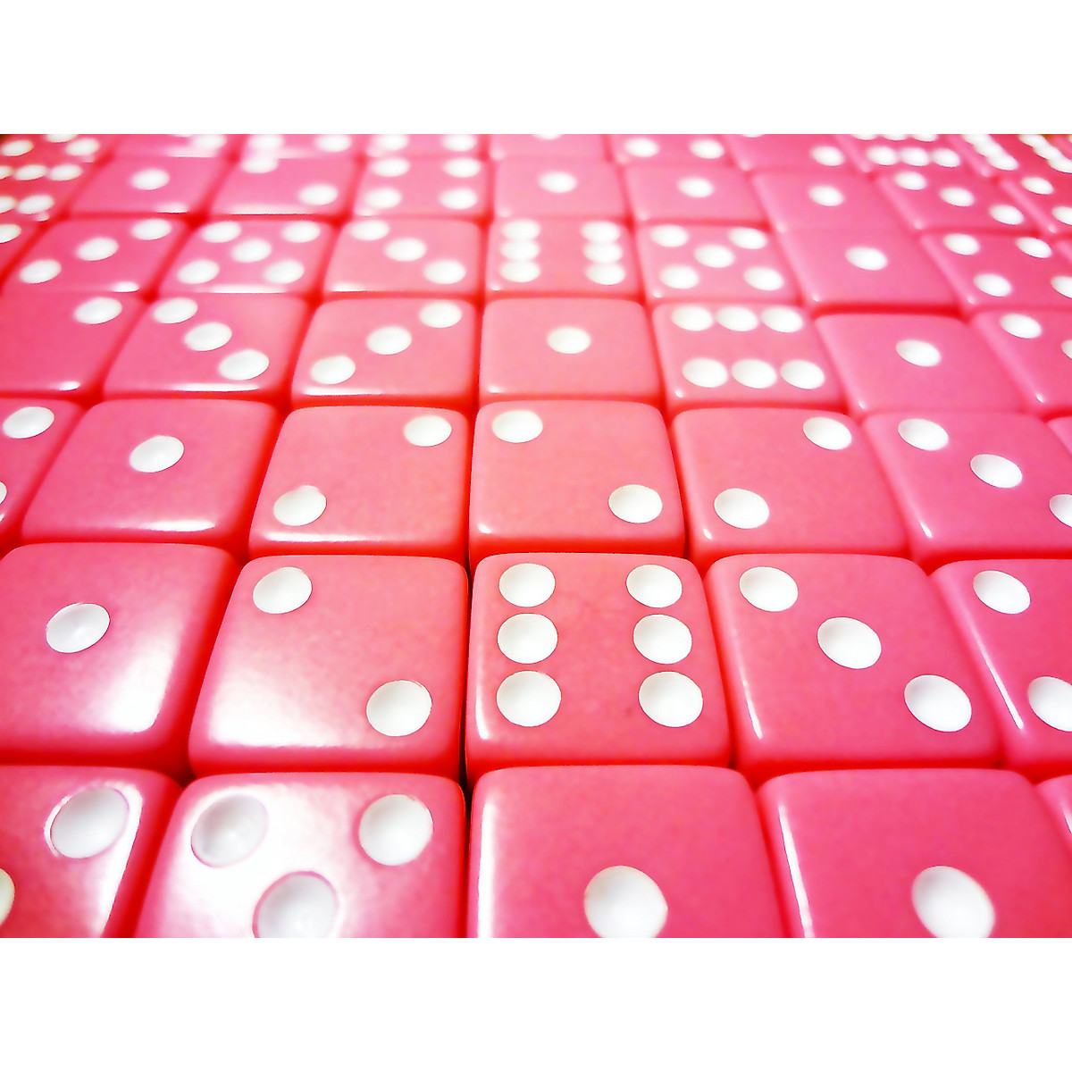Hobby Monsters 10 Piece Pink 16mm Game Dice with White Pips