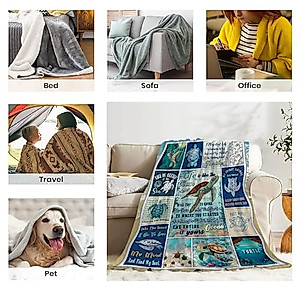 Sea Turtle Blanket Sea Turtle Gifts for Women Throw Blanket,Turtle Gifts for Turtle Lovers,Bed Blanket Cozy Air Conditioning Blanket Plush Blanket for Sofa Car Office,40"x50"-Throw Size for Kids
