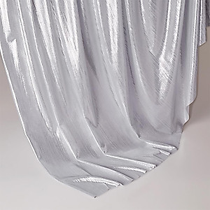 MaiMaiSuan 60’’ Wide Soft Shiny Stretch Metallic Luster Rib Knit Fabric for Dancing Dress Costume Wedding Dress DIY Clothing Fabric(3 Yard,White)