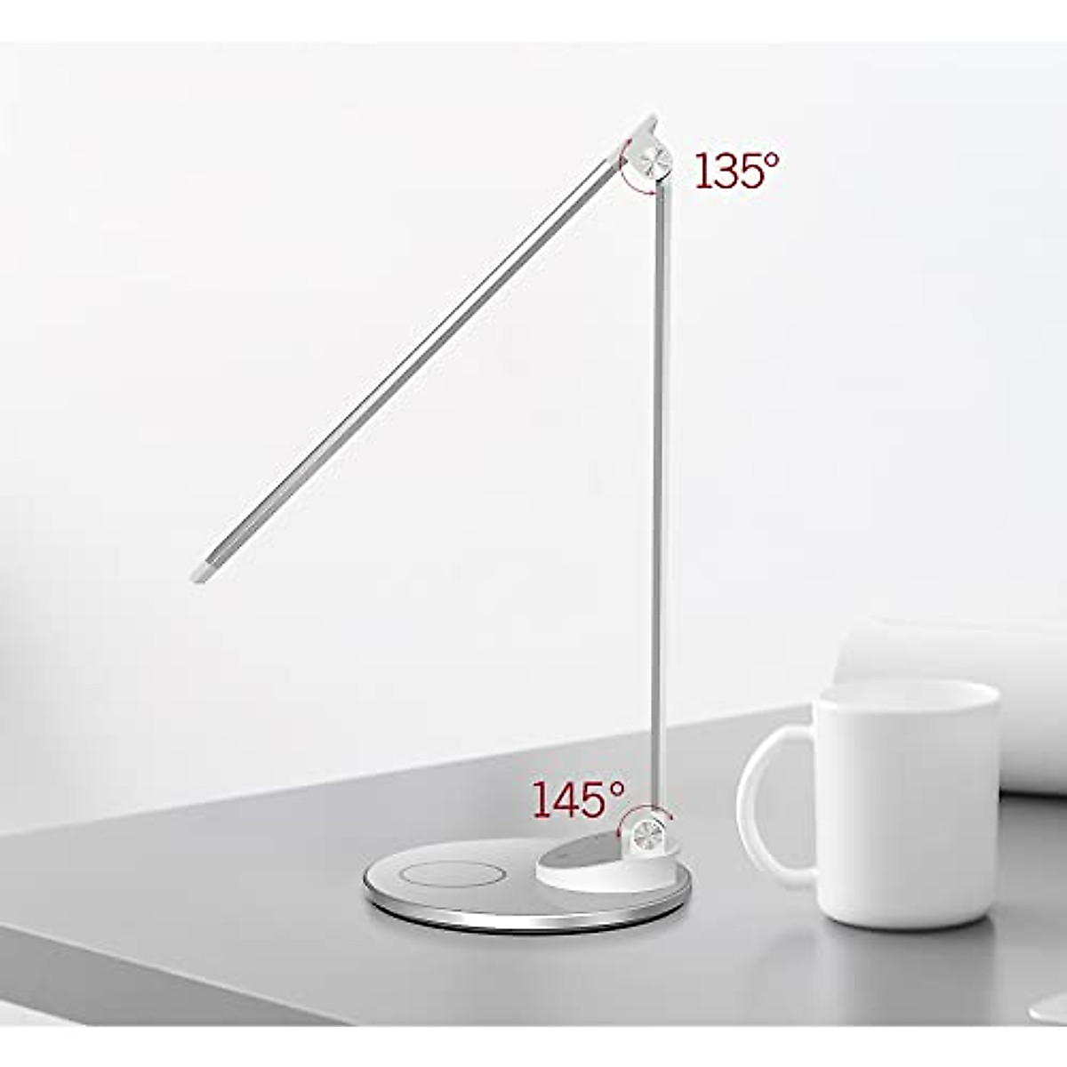 WorkPro™ LED USB Desk Lamp with Wireless Charger, 16-1/2"H, White/Silver