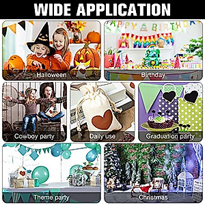 Shappy 20 Pieces Valentine's Day Heart Burlap Bags 4.3 x 7.1 Inch Drawstring Canvas Present Pouch Large Present Bags Wedding Favor Bags for Valentine Wedding Birthday