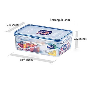Lock & Lock Plastic Food Storage Airtight Container Set (2300ml/78oz+1000ml/34oz+(180ml/6oz×2))