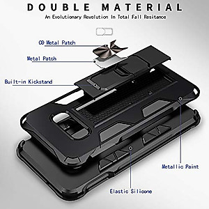 Samsung Galaxy Note 8 Case Military Grade Built-in Kickstand Case with Stand Holder Armor Heavy Duty Shockproof Cover Protective Case for Samsung Galaxy Note 8 Phone Case (Black)