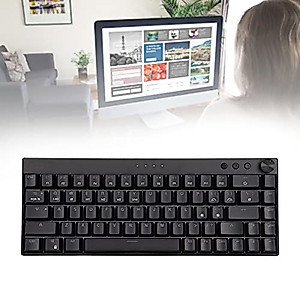 Garsentx Mechanical Gaming Keyboard with 2.4Gzh/BT/USB C Connection, 68 Keys Ergonomic Compact PC Wireless Keyboard with Hot Key RGB Backlit Light for Gaming Office (Red Shaft)
