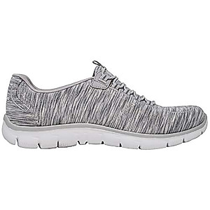 Skechers Women's Empire Game On Fashion Sneaker, Silver/White, 8.5 W US