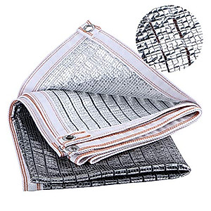 Shade Cloth Shade Net 85% Shadow Cloth, with Grommets, Reflective Aluminum Foil Shade Net, Suitable for Patio Lawn, Balcony Privacy Sunblock Screen Mesh
