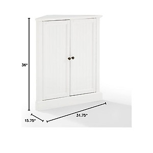 Crosley Furniture Shoreline Stackable Corner Pantry, White