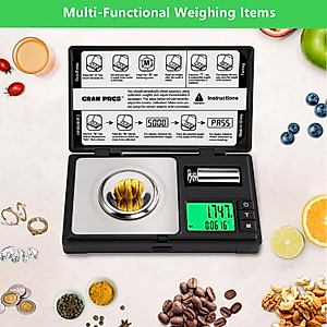 GRAM PRES High Precision Milligram Scale,50g/0.001g Digital Mini Pocket Gram Scale,Mg Scale for Weighing Powders,Jewelry, Medicine, Gem, Reloading, with Cal Weight, Tweezer ，Tray and Scoop