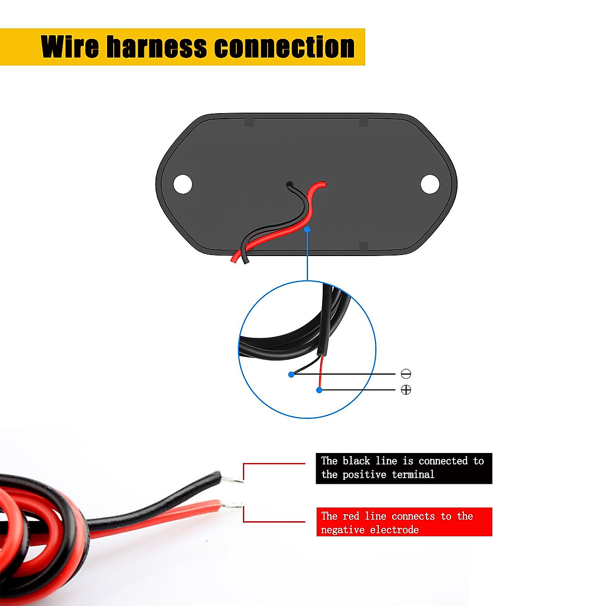 QODOLSI Pack-2 Car Tail Lights, Led License Plate Lights, Waterproof Trunk Light Bulbs, ABS Side Marker Lights, Auto Bulb Replacements, Universal for Most Cars, Trucks, Vans (Black)