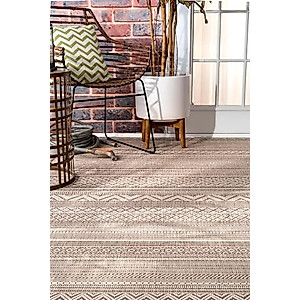 nuLOOM Erlinda Tribal Outdoor Area Rug, 4x6, Beige