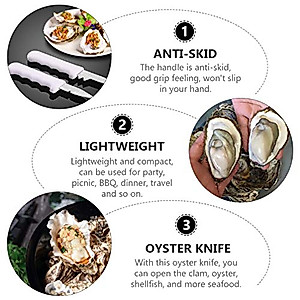 DOITOOL Oyster Shucking Knife Crab Tools Corkscrew 2Pcs Stainless Steel Oyster Knife Non- Clams Knives Seafood Scallop Opening Tools for Home Kitchen Kits Home Tools Shell Knives