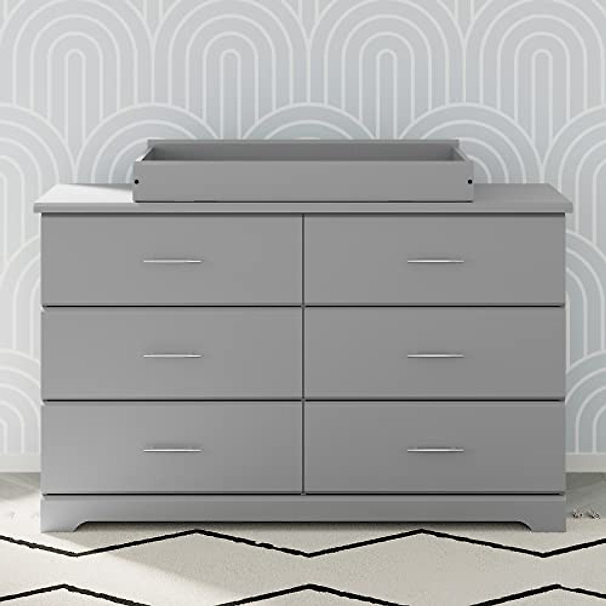 Storkcraft Nest Changing Table Topper (Pebble Gray) - GREENGUARD Gold Certified, Designed to Fit Storkcraft Nest Changing Pad, Designed to Fit Storkcraft Alpine, Brookside, Crescent 6 Drawer Dressers