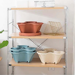 Wgwioo Stackable Planter Vertical Garden, Multi-Layer Combined Resin Three-Dimensional Flower Pot, Indoor/Outdoor Gardening Tower, Vertical Planter,B