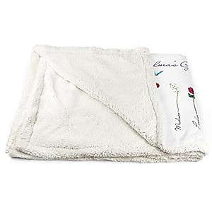 IZI POD Personalized Grandkids Names Fleece Sherpa Throw Blankets Grandma's Garden Blanket Custom Birth Month Flowers Blanket Birthday Gifts for Grandma Nana Mimi Gigi Grandmother - Gift 2