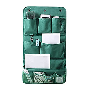 Home Hanging Storage Bag Bathroom Accessories Wall Door Back Wardrobe Dormitory Makeup Organizer Fabric Kitchen Accessories Multifunctional Storage Bag with Wall Hooks (Green)