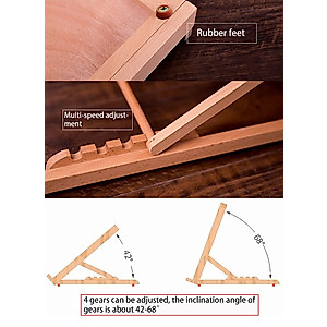 Desktop Drawing Sketching Easel, A3 Desk Easel, Drawing Board, 4-Position Adjustable Table Easel Painting Board for Artists, Children, Beginners