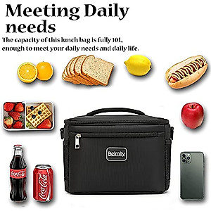 BEIMILY Insulated Lunch Bag for Women/Men,small lunch box,small cooler bag,adult lunch box,Reusable Lunch Box for Work,Leakproof Cooler Tote Bag with Adjustable Shoulder Strap