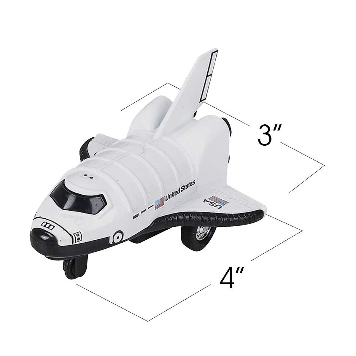 ArtCreativity Diecast Mini Space Shuttle with Pullback Mechanism, Set of 2, Diecast Metal NASA Space Toys for Boys, Astronaut Cake Decorations, Astronaut Space Theme Party Favors