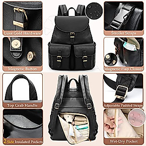 Omanmoli Diaper Bag Backpack Leather Diaper Bag Backpack Baby Bag Diaper Bag Organizer