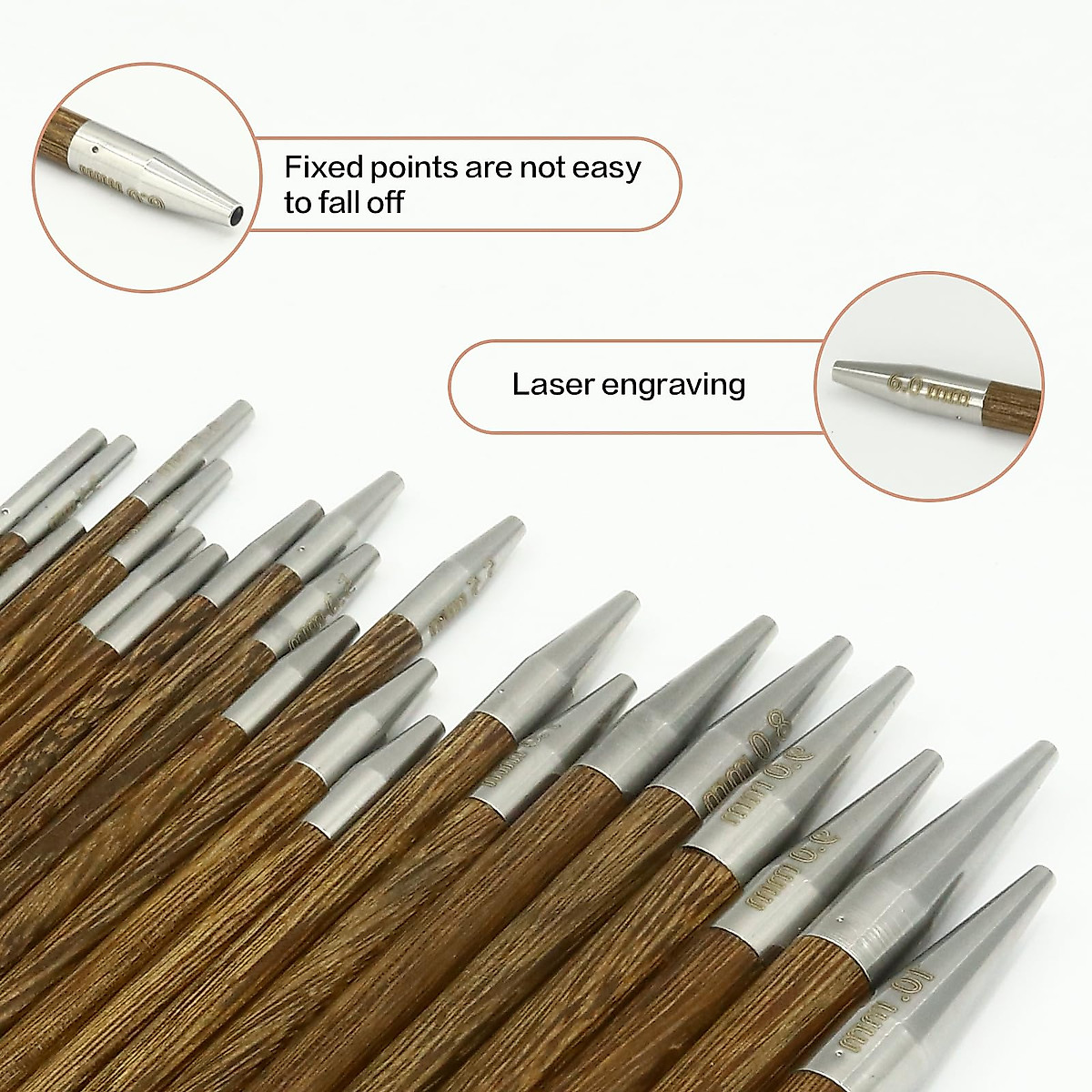 Ruidi 13 Pair Wing-Wood Round Interchangeable Loop Knitting Needle Set