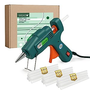 SHJADE Hot Glue Gun with 30 Glue Sticks, Fast Preheating Hot Melt Gun, Mini Glue Gun Kit for Kids DIY School Craft Projects and Quick Home Repairs, 20W Green